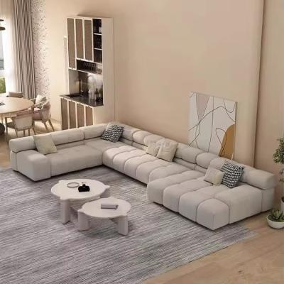 China Customizable L Shape Corner Living Room Furniture Modern Style Customized Color Leather Sectional Sofa Set Youpin for sale