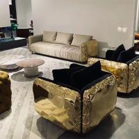 China 2022 Sofa Set Furniture Luxury Carved Gold Sofa Living Room Modern Italian Leather Design Living Home Luxury Sofa Set for sale
