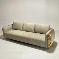 China 2022 Sofa Set Furniture Luxury Carved Gold Sofa Living Room Modern Italian Leather Design Living Home Luxury Sofa Set for sale
