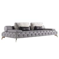 China Luxury Sofa Living Room Furniture Curved Home Lounge Sofa Sets Italian Modern Fabric Velvet Sofa SALA Set Furniture for sale