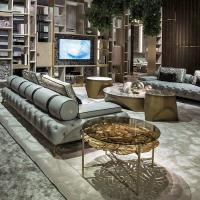 China Luxury Sofa Living Room Furniture Curved Home Lounge Sofa Sets Italian Modern Fabric Velvet Sofa SALA Set Furniture for sale
