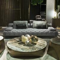 China Luxury Sofa Living Room Furniture Curved Home Lounge Sofa Sets Italian Modern Fabric Velvet Sofa SALA Set Furniture for sale