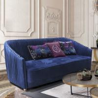 China Luxury Sofa Living Room Furniture Curved Home Lounge Sofa Sets Italian Modern Fabric Velvet Sofa SALA Set for sale