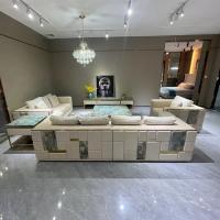China High - End Luxury Sofa Set With Marble - Inlaid Details, Ideal for Upscale Living Rooms for sale