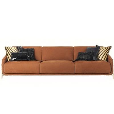 China Luxury Living Room Pure Brass Classic Sofa/contemporary Furniture 3 Seater Elegant Sofa Modern New Design Italian Sofa for sale