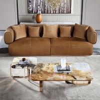 China High End Royal Sectional Couch Luxury Sofa Set Living Room Furniture New Design Villa Leather Sofa Set Modern for sale