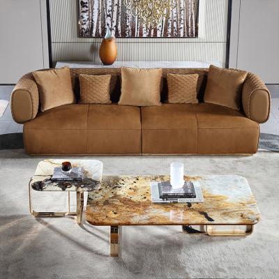 China High End Royal Sectional Couch Luxury Sofa Set Living Room Furniture New Design Villa Leather Sofa Set Modern for sale