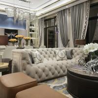 China High-end Custom Italian Couches Living Room Solid Wood Fabric Sofa House Villa Sitting Room Luxury Modern Furniture Sofa Set for sale