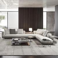 China Italy Design Genuine Leather Living Room White Simple Design Modern Sofa Set L Shaped Leather White Sectional Sofa for sale
