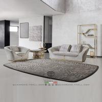 China Gold Stainless Steel Base 3 Seater Luxury Dark Gray Velvet Fabric Quilted Finish Charisma Fixed Sofa for sale