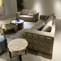 China Contemporary Light Luxury Sectional Living Room Sofa Set High-end Villa Leather Sofas Furniture for sale