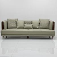 China Italian Luxury Sofa Set Living Room Furniture Sectional Wood Armrest Three Seater Couches Luxury Living Room Sofa for sale