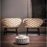 China Modern Bending Lounge Leisure Chair Comfortable Wood Legs and Pu Relax Dalma Chair Hotel Leather Chairs for sale