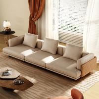 China Woven Leather Solid Wood Frame Sofa High Density Foam Metal Leg L Shape Sofa Set Nordic Furniture Living Room Sofas for sale