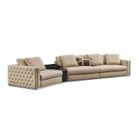 China Popular Luxury Design Fashion Wooden Frame Genuine Leather European Style Chesterfield Sofa for Living Room and Hotel for sale