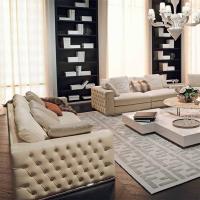 China Popular Luxury Design Fashion Wooden Frame Genuine Leather European Style Chesterfield Sofa for Living Room and Hotel for sale