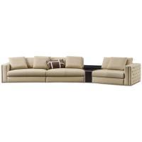 China Popular Luxury Design Fashion Wooden Frame Genuine Leather European Style Chesterfield Sofa for Living Room and Hotel for sale