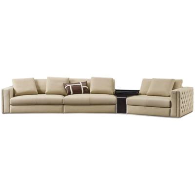 China Popular Luxury Design Fashion Wooden Frame Genuine Leather European Style Chesterfield Sofa for Living Room and Hotel for sale