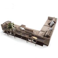 China Modern L-Shape Sectional Genuine Leather Sofa Set for Living Room Hotel Elegant Design Stylish Furniture for Apartment Home Use for sale