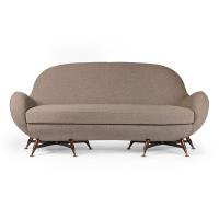 China Nordic Luxury Modern Upholstery Teddy Fabric Sofa Set Furniture Wood Leg Cream White Boucle Fabric Sofa for sale