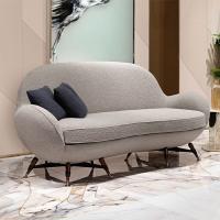 China Nordic Luxury Modern Upholstery Teddy Fabric Sofa Set Furniture Wood Leg Cream White Boucle Fabric Sofa for sale