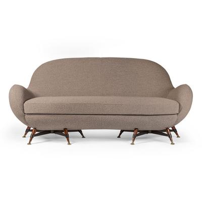 China Nordic Luxury Modern Upholstery Teddy Fabric Sofa Set Furniture Wood Leg Cream White Boucle Fabric Sofa for sale