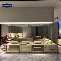China Italian High End Living Room Sofa Set Furniture Premium Sectional l Shape Leather Luxury Sofa Set for Villa for sale