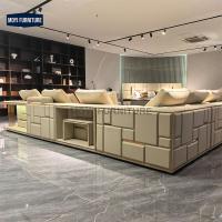 China Italian High End Living Room Sofa Set Furniture Premium Sectional l Shape Leather Luxury Sofa Set for Villa for sale