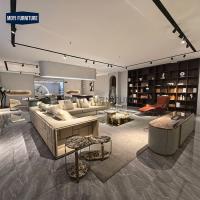 China Italian High End Living Room Sofa Set Furniture Premium Sectional l Shape Leather Luxury Sofa Set for Villa for sale