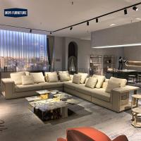 China Italian High End Living Room Sofa Set Furniture Premium Sectional l Shape Leather Luxury Sofa Set for Villa for sale