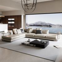 China Italian Modern Villa Hotel Leather Velvet Recliner Corner Couch Living Room L Shape Sofas for Home Luxury for sale