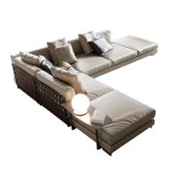 China Italian Modern Villa Hotel Leather Velvet Recliner Corner Couch Living Room L Shape Sofas for Home Luxury for sale