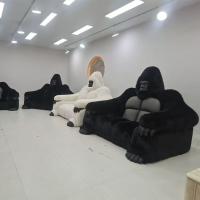 China Custom Large Gorilla King Style Leather Sofa Chair Plush Giant Gorilla Shaped Couch Living Room Furniture for sale