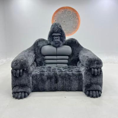 China Custom Large Gorilla King Style Leather Sofa Chair Plush Giant Gorilla Shaped Couch Living Room Furniture for sale