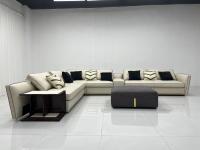 China MOYI Luxury Modern High Quality Leather Fabric Luxury Capri Simple Living Room Sofa Villa Living Room Furniture for sale