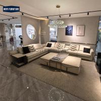 China MOYI Luxury Modern High Quality Leather Fabric Luxury Capri Simple Living Room Sofa Villa Living Room Furniture for sale