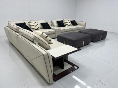 China MOYI Luxury Modern High Quality Leather Fabric Luxury Capri Simple Living Room Sofa Villa Living Room Furniture for sale