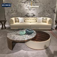 China Custom Modular Arabic Chesterfield Sofa Genuine Leather 3 Seater Living Room Leather Sofa Set Furniture Modern Luxury Sofa for sale