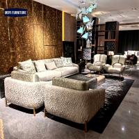 China MOYI Leopard Print Luxury Fabric Sofa Set for Living Room Personalized Furniture for Apartment or Villa for sale