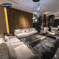 China MOYI Leopard Print Luxury Fabric Sofa Set for Living Room Personalized Furniture for Apartment or Villa for sale