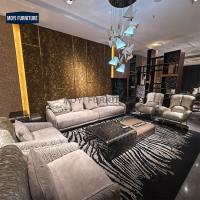 China MOYI Leopard Print Luxury Fabric Sofa Set for Living Room Personalized Furniture for Apartment or Villa for sale
