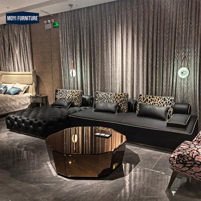 China MOYI Luxury Leather Sofa Set Furniture Customized Living Room Sofa for sale