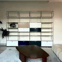 China MOYI Large Storage Wall Unit Display Wine bar Divider Cabinet Designs Stainless Steel Console Modern Living Room Cabinet for sale