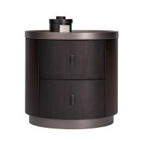 China Latest Design Light Luxury White Leather Hotel Bedroom Solid Oak Nightstand Modern Bed Side Table for sale