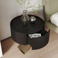 China Home Furniture Bedroom Double Drawers Large Space Storage Cabinet Oak Solid Wood Frame Nightstands Modern Bedside Table for sale
