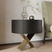China Home Furniture Bedroom Double Drawers Large Space Storage Cabinet Oak Solid Wood Frame Nightstands Modern Bedside Table for sale