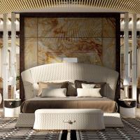 China New Style Modern Luxury Villa Leather Bed With Nightstand Double Bed King Size Luxury King Bedroom Set Furniture King Bed Frame for sale