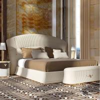 China New Style Modern Luxury Villa Leather Bed With Nightstand Double Bed King Size Luxury King Bedroom Set Furniture King Bed Frame for sale