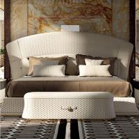 China New Style Modern Luxury Villa Leather Bed With Nightstand Double Bed King Size Luxury King Bedroom Set Furniture King Bed Frame for sale