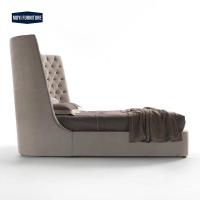 China Italian Minimalist Light Luxury Leather Double Bed Modern Simple Designer Creative Small Bedroom Cowhide Wedding Bed for sale
